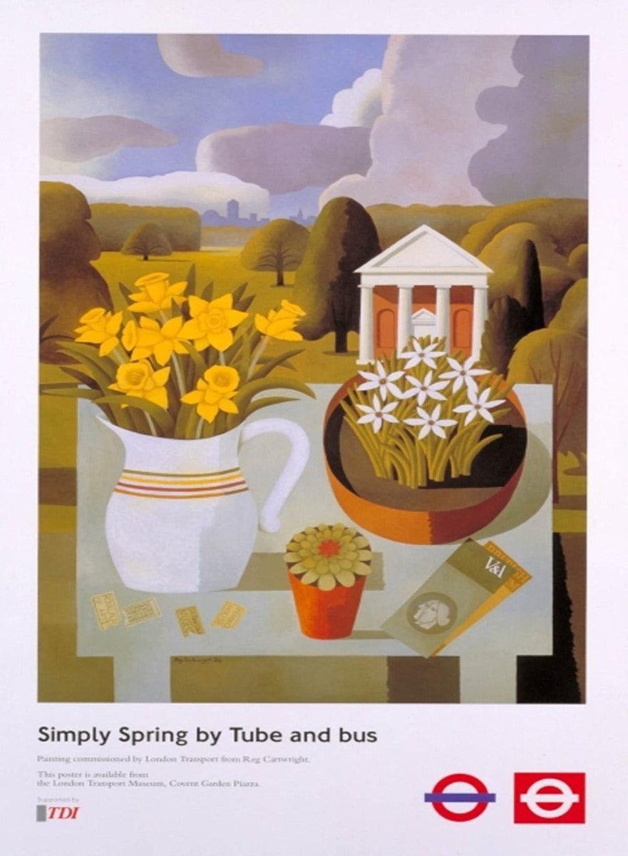 Simply Spring by Tube and Bus Poster by Reg Cartwright for TFL, 1997 ...