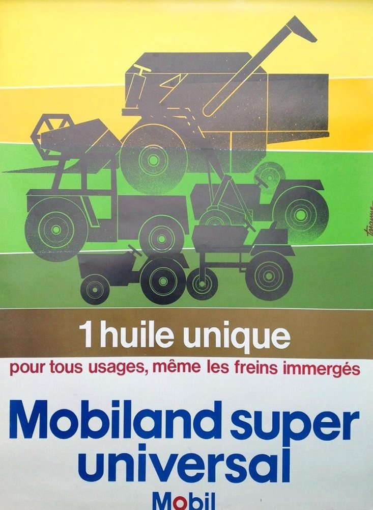 Mobiland Super Universal Poster from Mobil Oil, 1962 for sale at Pamono