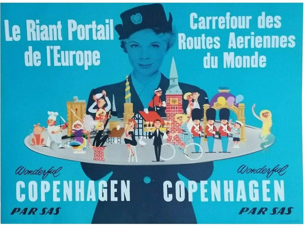 Sas Copenhagen Poster, 1956 for sale at Pamono