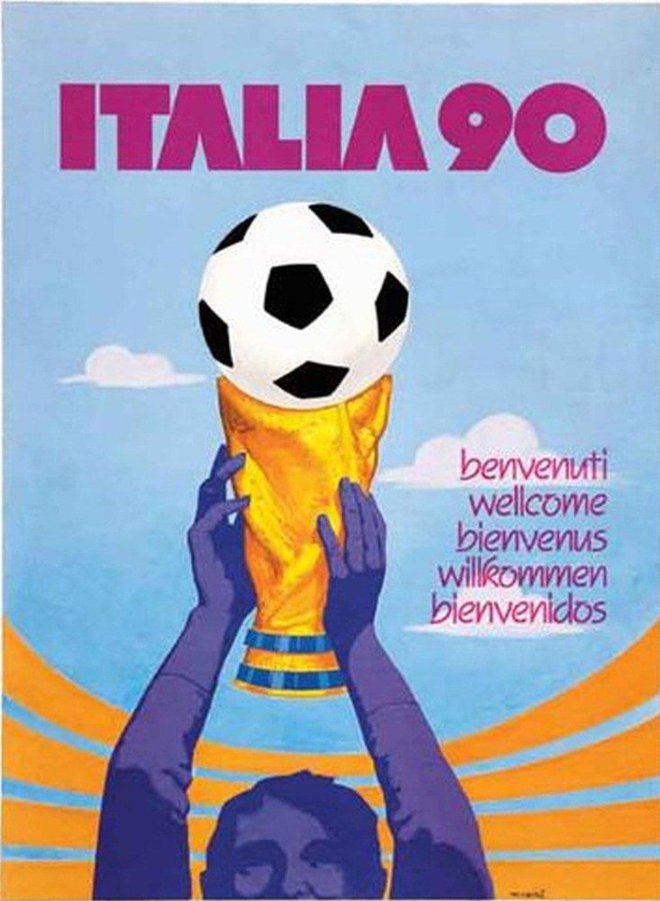 World Cup Italia 90 Poster, 1990 for sale at Pamono