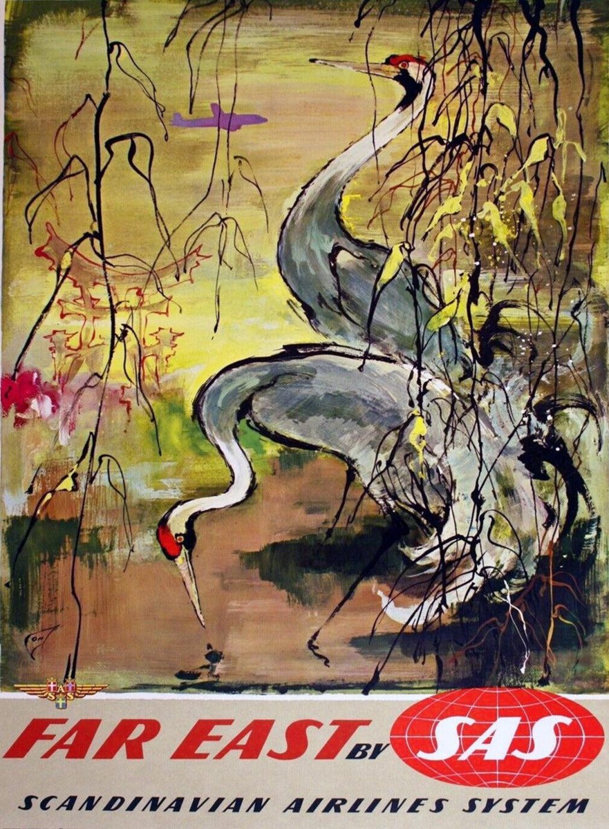 Scandinavian Airlines System Far East by Sas Poster, 1955 bei Pamono kaufen