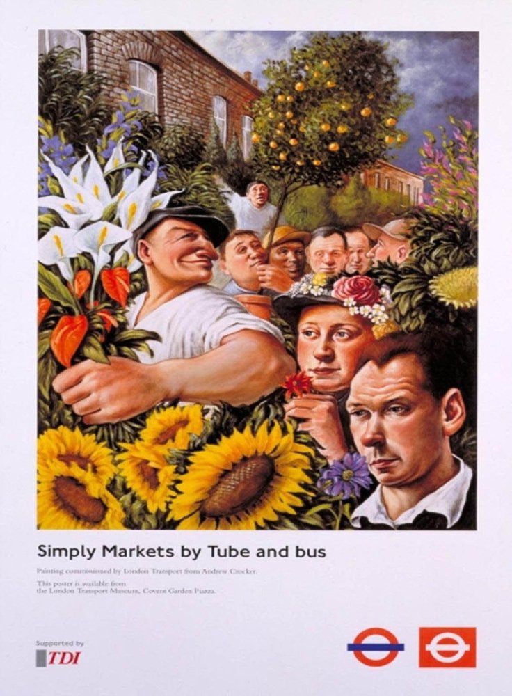 TFL Simply Markets by Tube and Bus Poster, 1998 for sale at Pamono