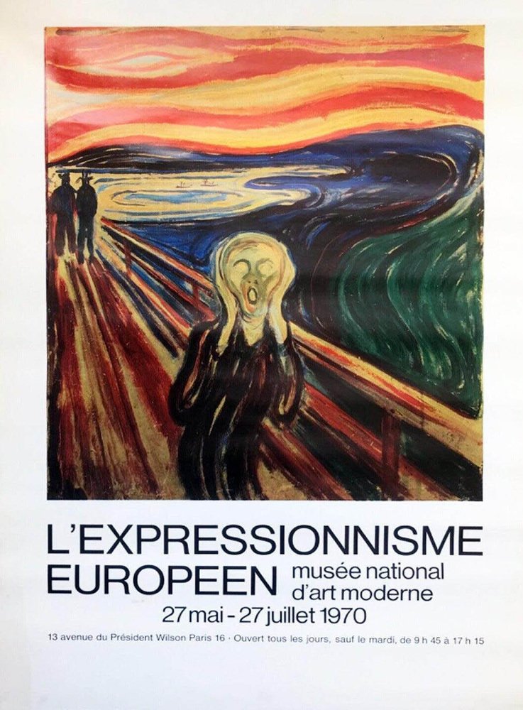 Edvard Munch Musee National D Art Moderne Paris Poster, 1970 for sale ...