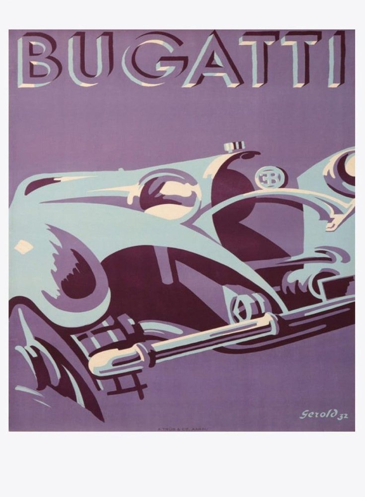 Bugatti, 1932, Poster for sale at Pamono