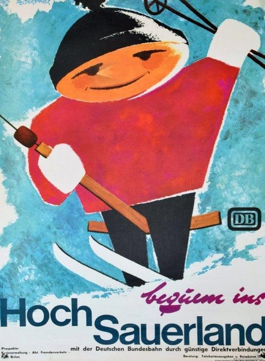 Hochsauerland Ski Poster von DB Bahn, 1974 bei Pamono kaufen