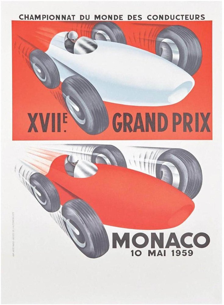 Monaco Grand Prix Poster, 1959 for sale at Pamono
