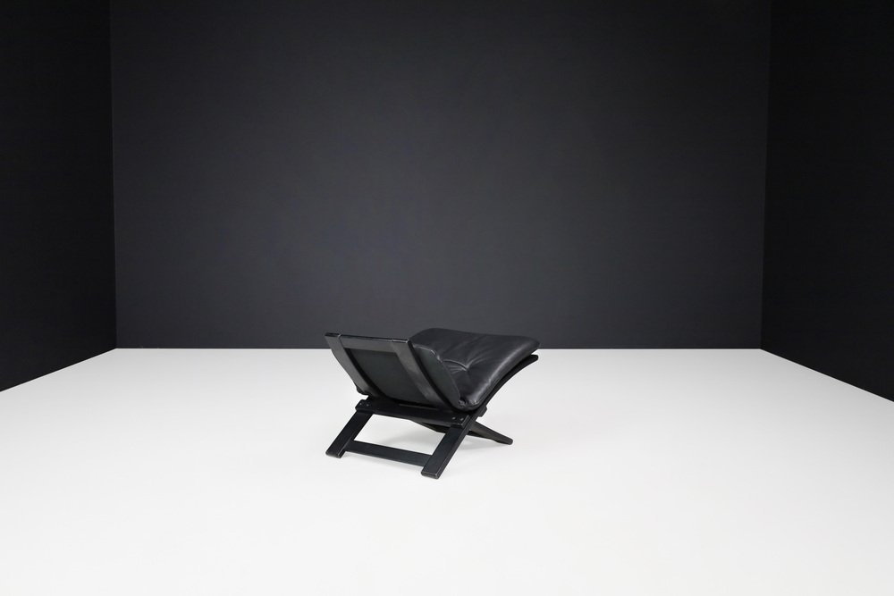 Vintage Dutch Bentwood and Leather Ottoman attributed to Sonja Wasseur ...