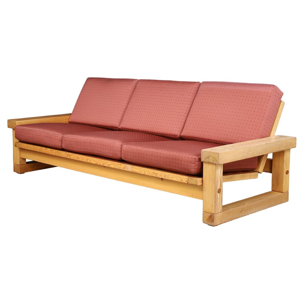 Mid-Century Modern French Pine Sofa with Original Upholstery, 1970s for ...