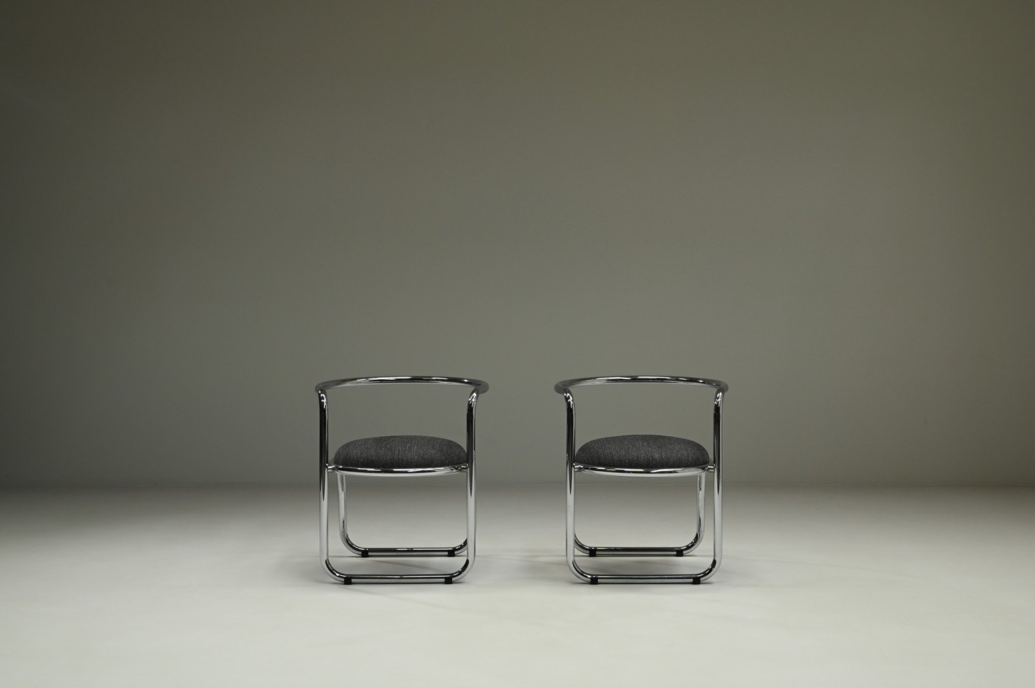 Set of Italian Chrome Side Chairs, 1970s for sale at Pamono