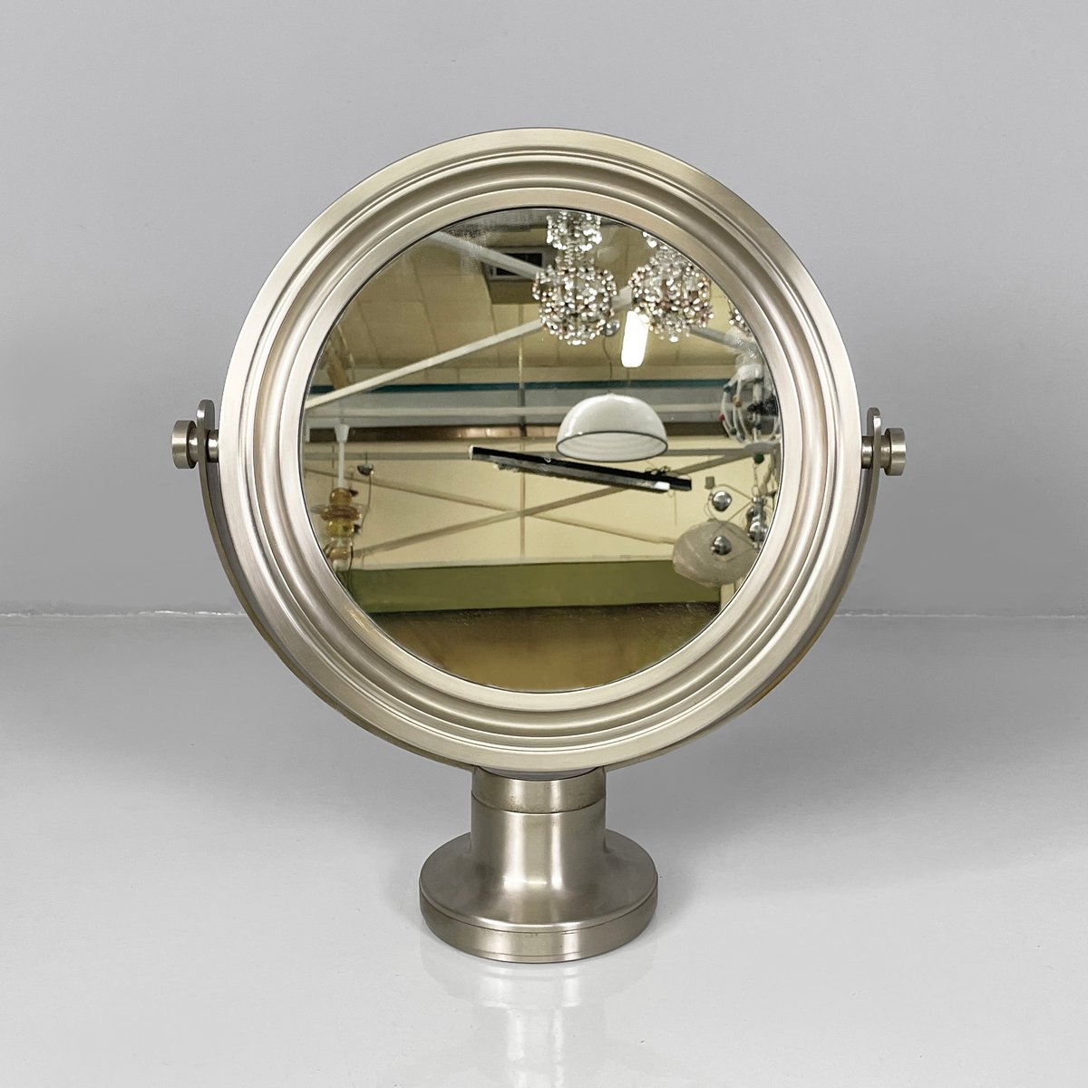 Italian Modern Adjustable Table Mirror in Metal, 1970s for sale at Pamono