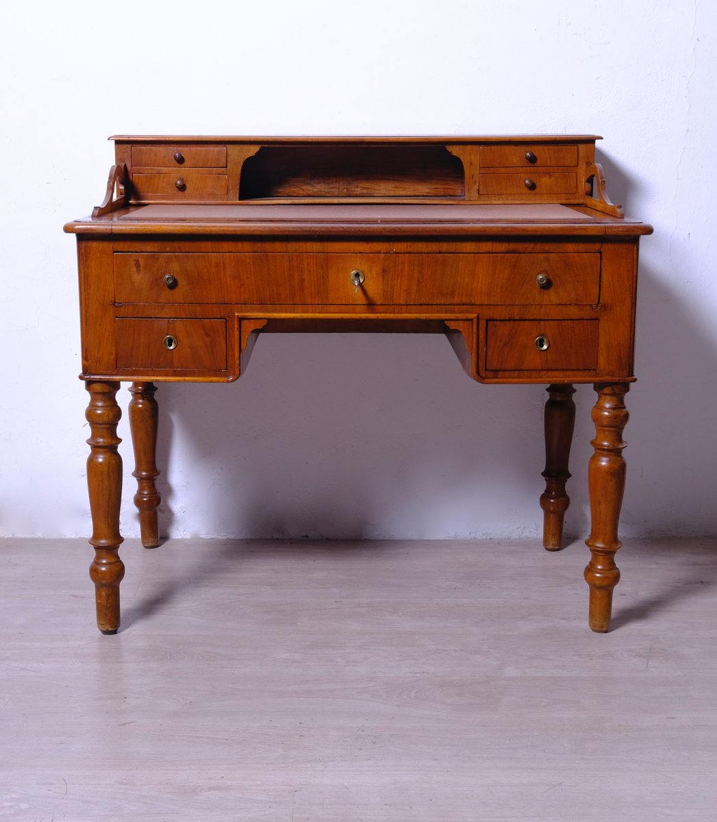 Antique Wooden Desk with Drawers, Late 19th Century for sale at Pamono