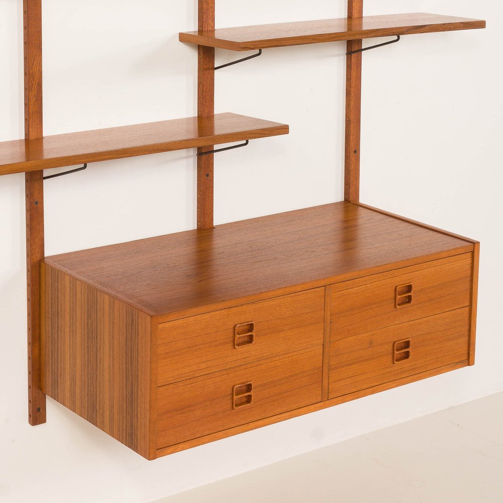 Vintage Teak Sheving Unit, Denmark, 1970s for sale at Pamono