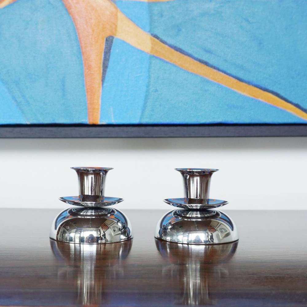 Vintage Art Deco Style Candlesticks, Set of 2 for sale at Pamono