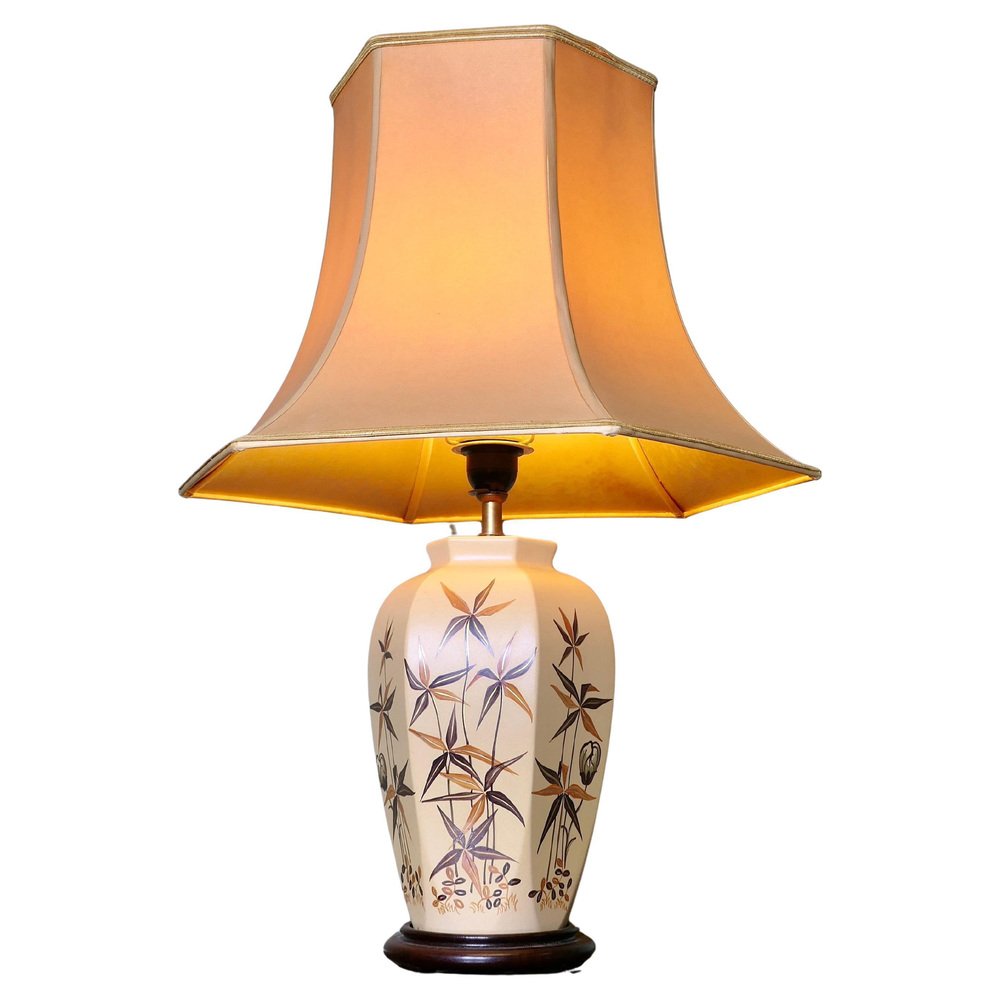 Vintage Hand Painted Table Lamp, 1980 for sale at Pamono
