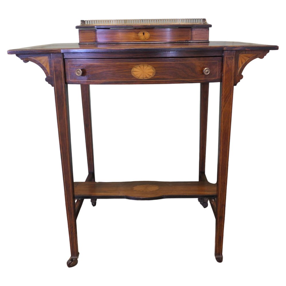 Edwardian Satin Walnut Ladies Writing Desk, 1900s for sale at Pamono