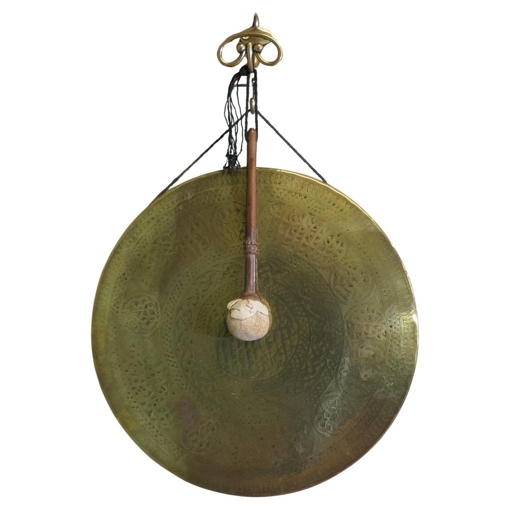Brass Wall Hanging Dinner Gong, 1900s for sale at Pamono