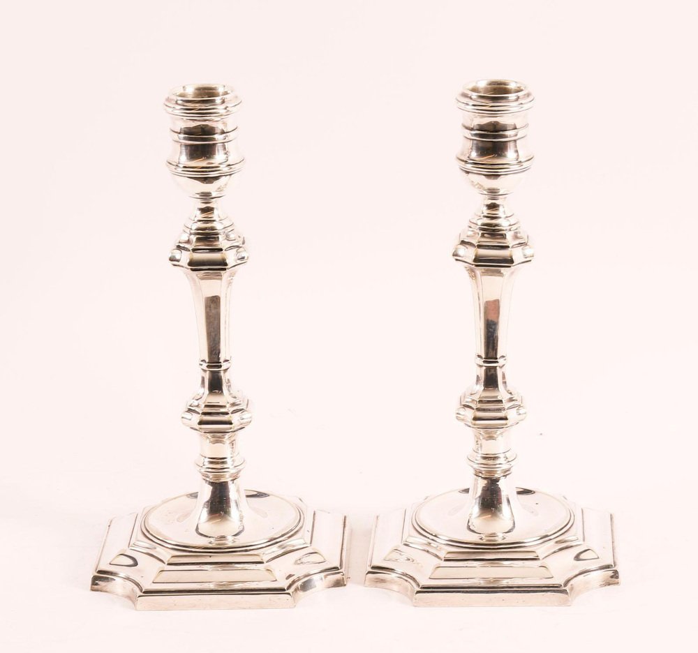 Antique Silver-Plated Candlesticks from Elkinton & Co., 1920s, Set of 2 ...