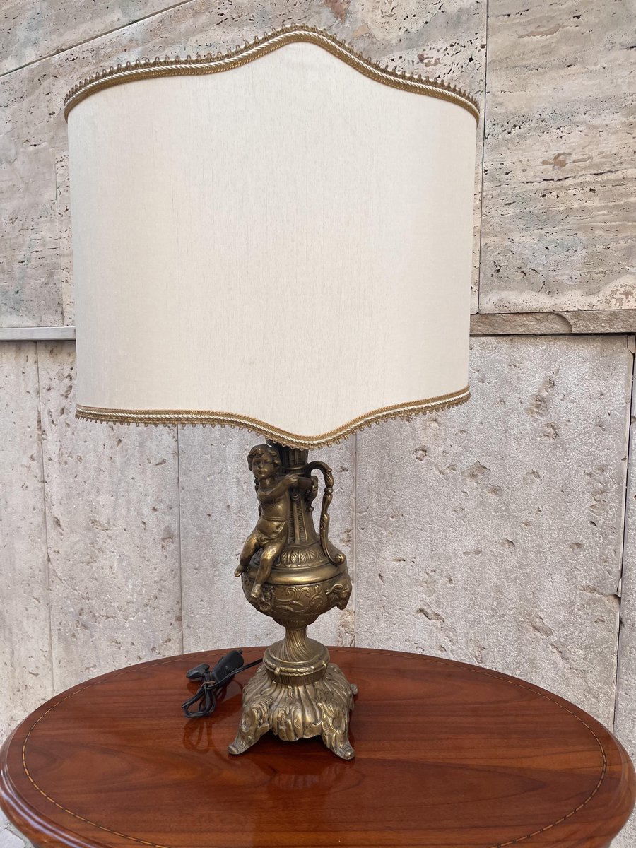 Baroque Style Brass Lamp, 1900s for sale at Pamono