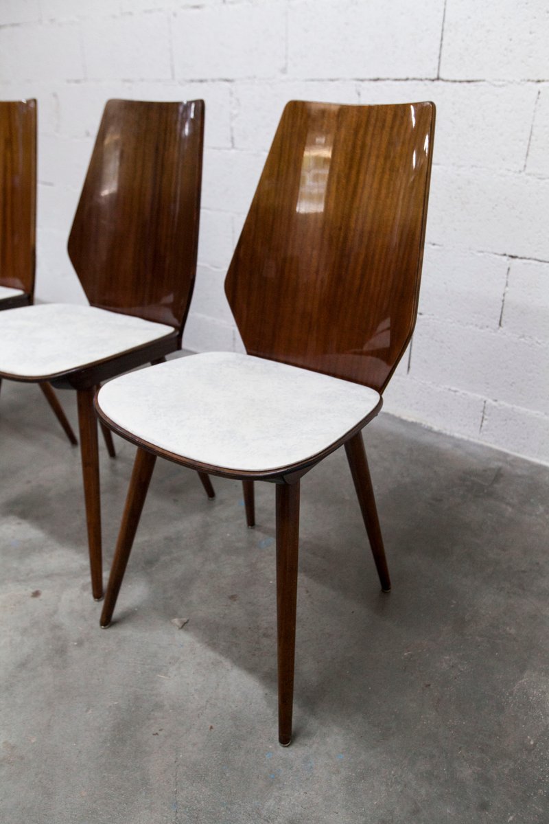 Baumann Chairs Model 840 G2s in Varnished Mahogany Finish, 1963, Set of ...