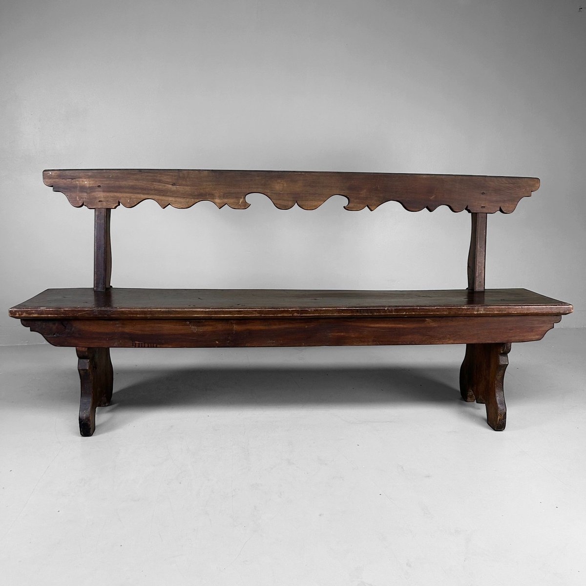 Antique Swiss Wooden Bench, 1890s for sale at Pamono