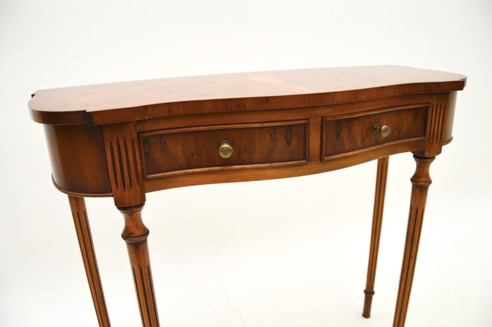 Regency Style Yew Wood Console Table, 1950s for sale at Pamono