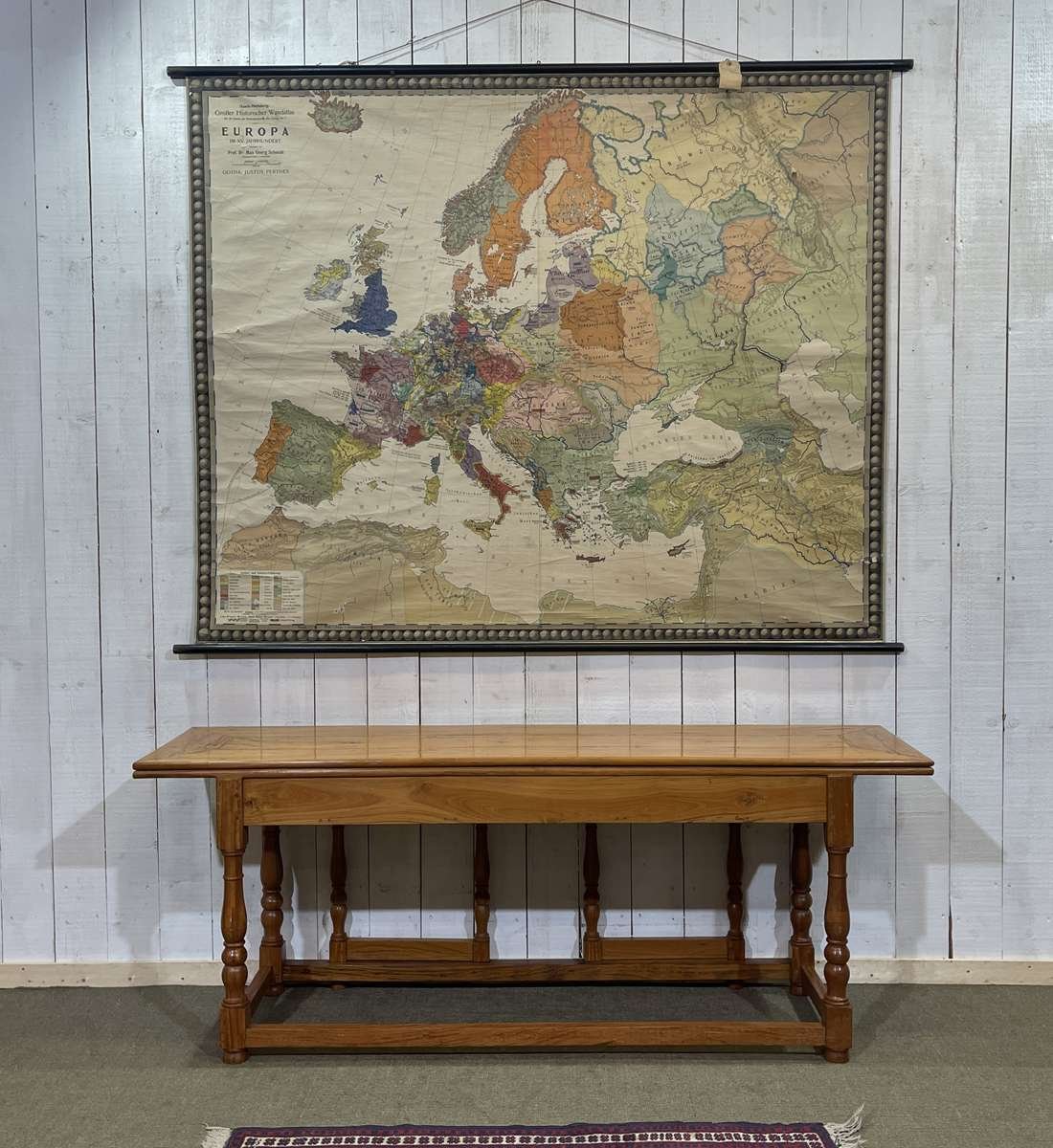 Large Blond Mahogany Folding Console, India, 1980s for sale at Pamono