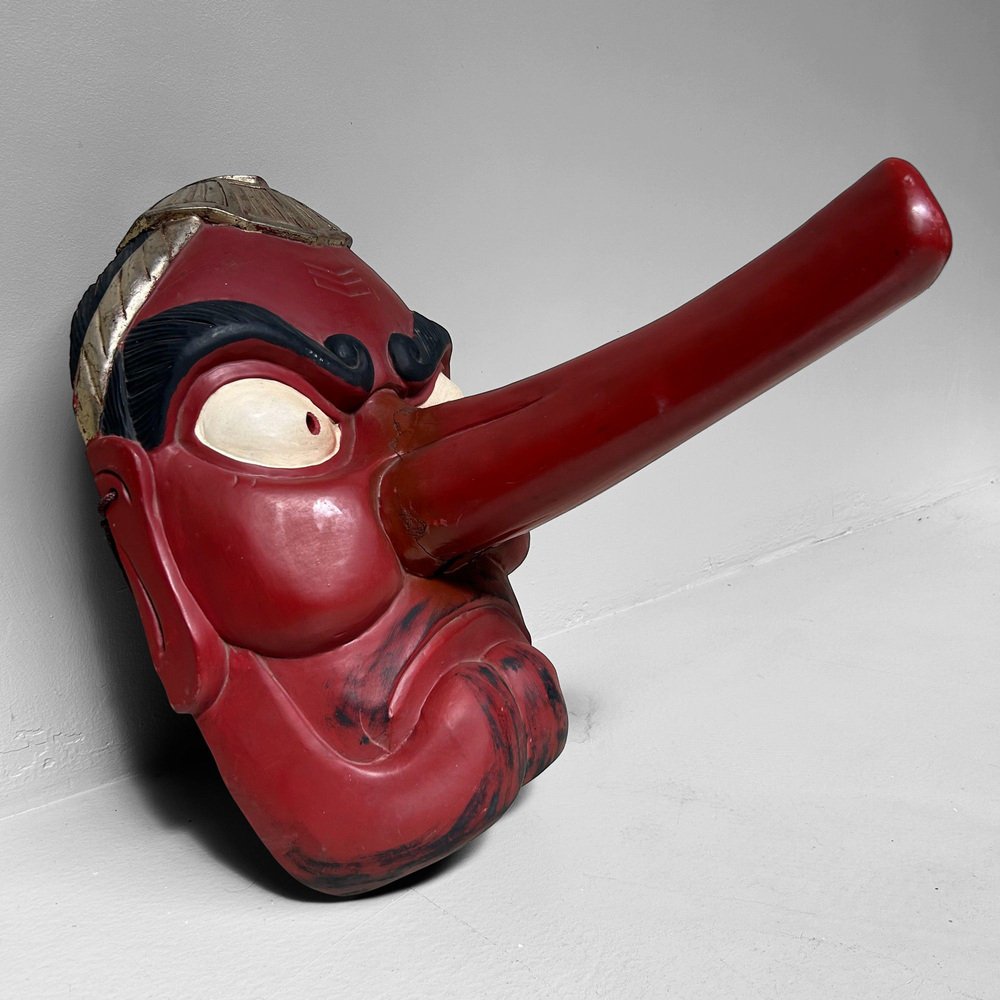 Japanese Traditional Wooden Tengu Mask, 1950s for sale at Pamono