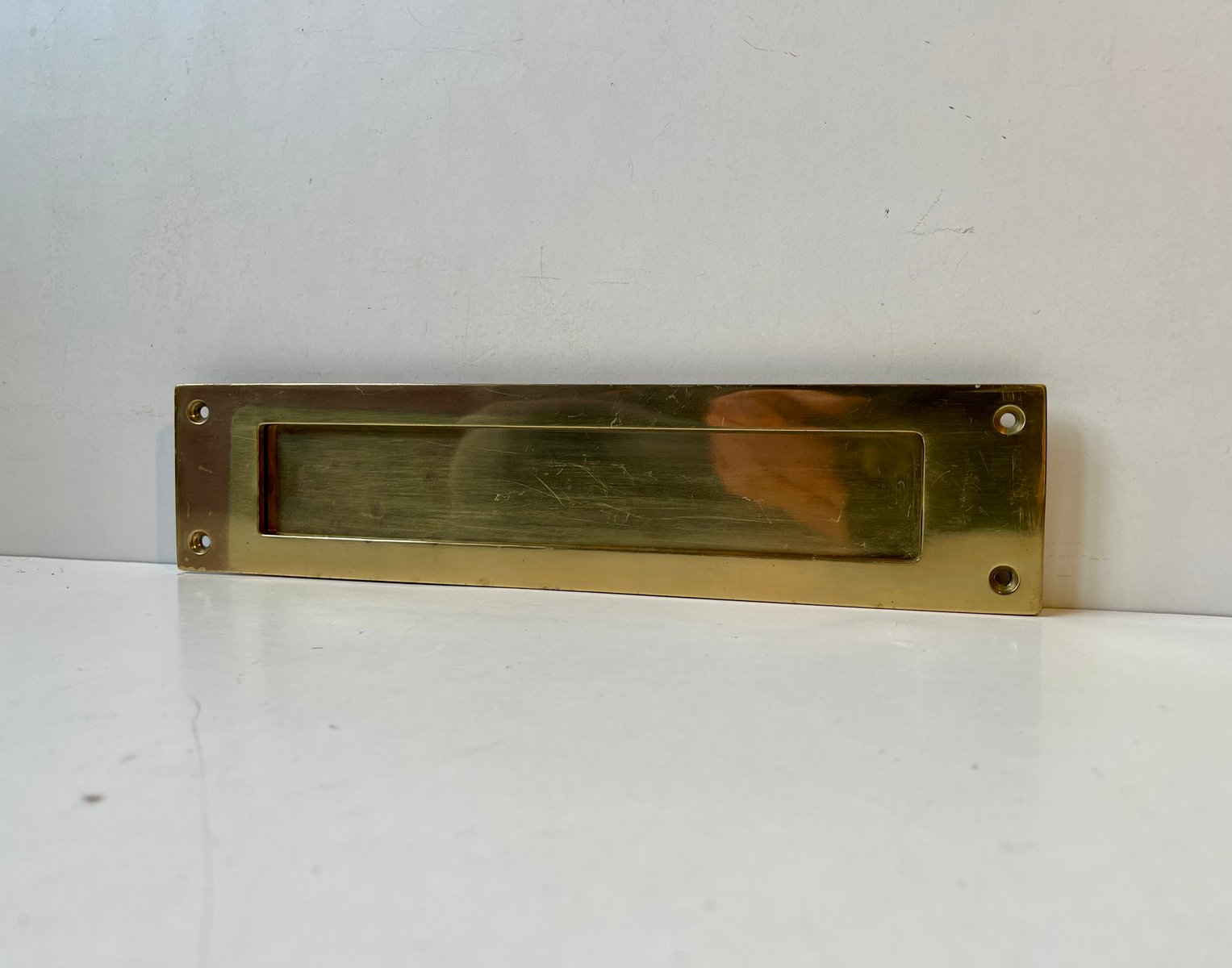 Mid-Century Swedish Wide Brass Letter Slot Plate by Gamleby Norden ...
