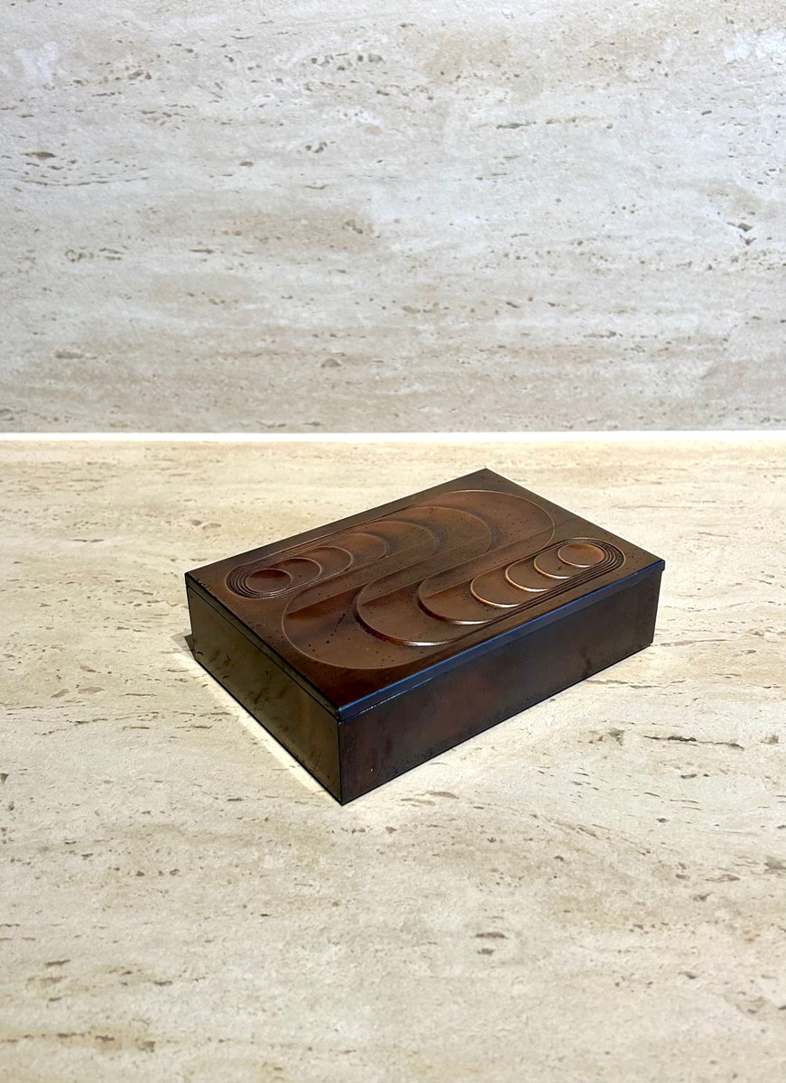 Sculptural Brutalist Box in Metal for sale at Pamono