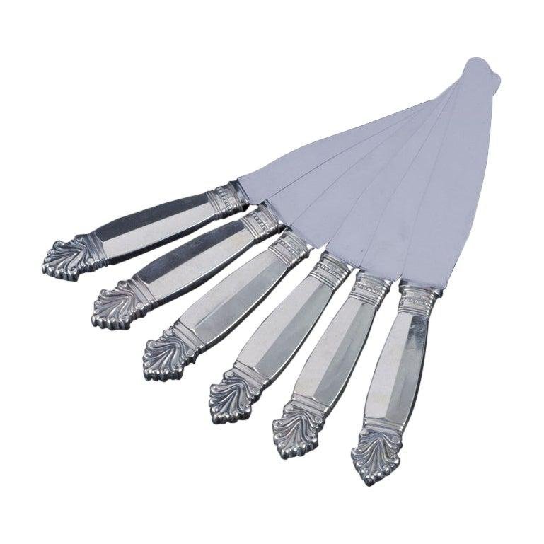 Short-Handled Dinner Knives in Sterling Silver Georg Jensen, Acanthus ...