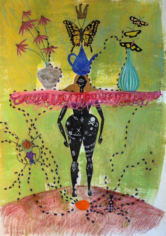 Kim Soo Young, Queen 13, 2025, Mixed Media on Hanji Paper for sale at Pamono