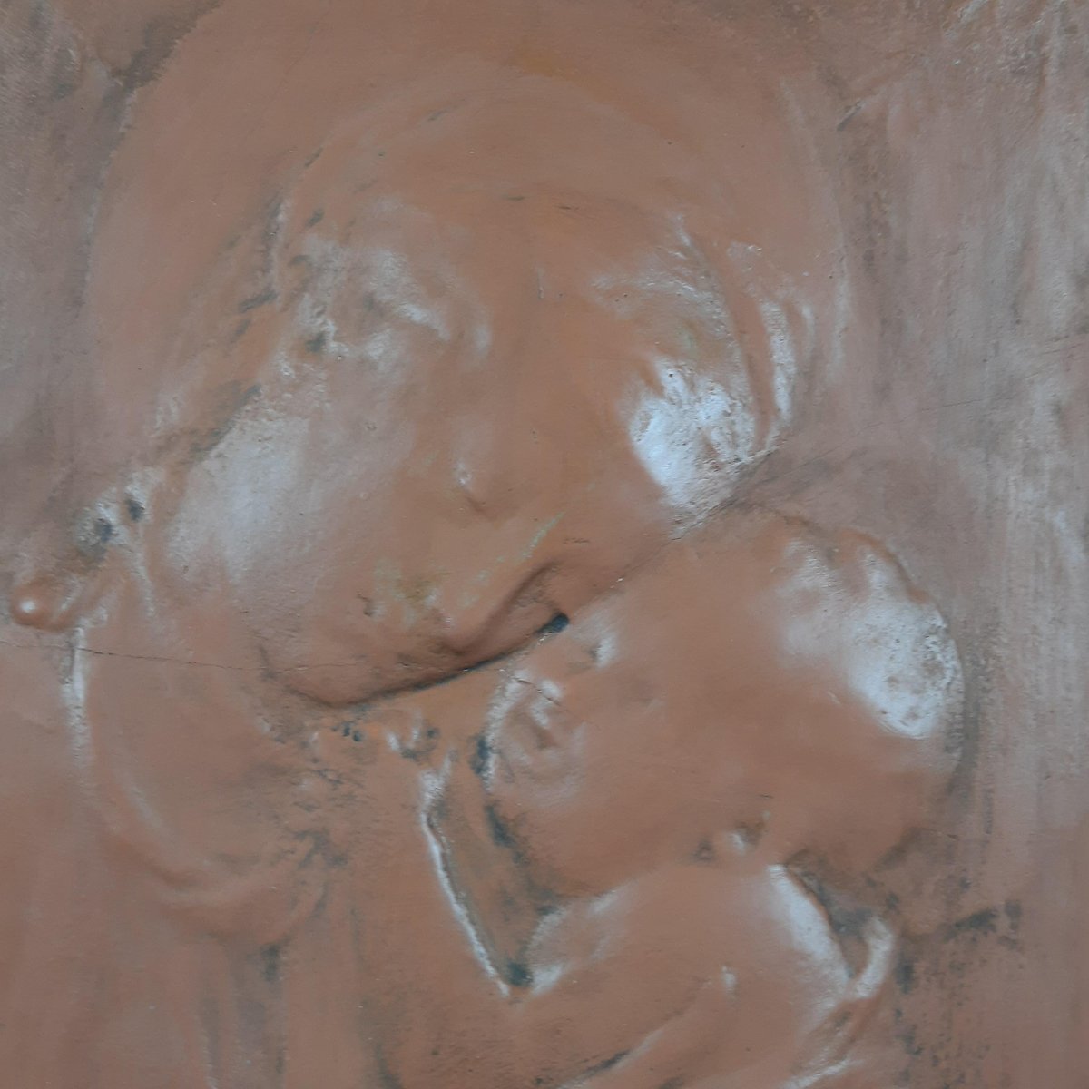 Large Madonna with Child Sacred Relief Icon in Terracotta, 1960s for ...