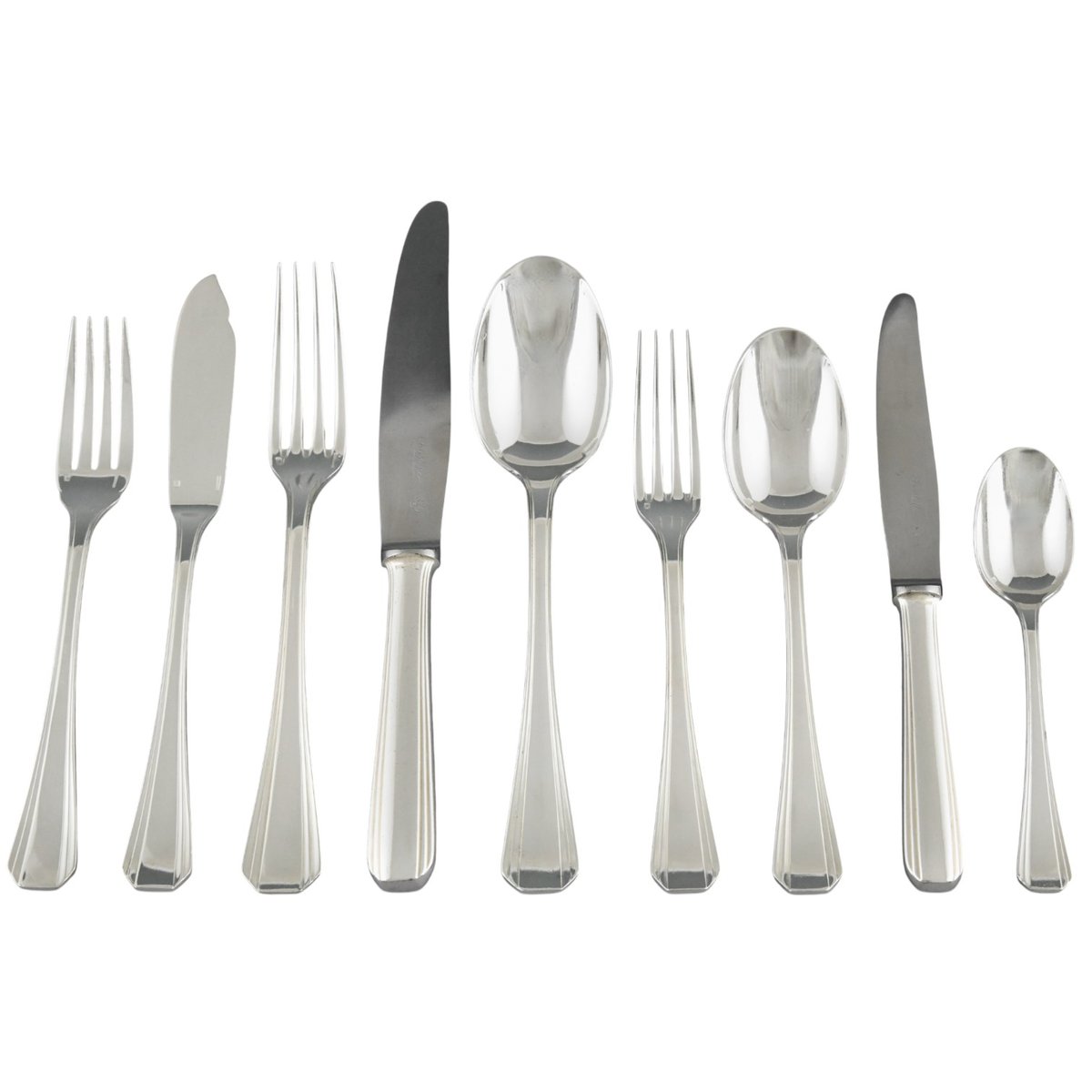 Art Deco Flatware Set by Luc Lanel for Christofle, 1936, Set of 117 for sale at Pamono