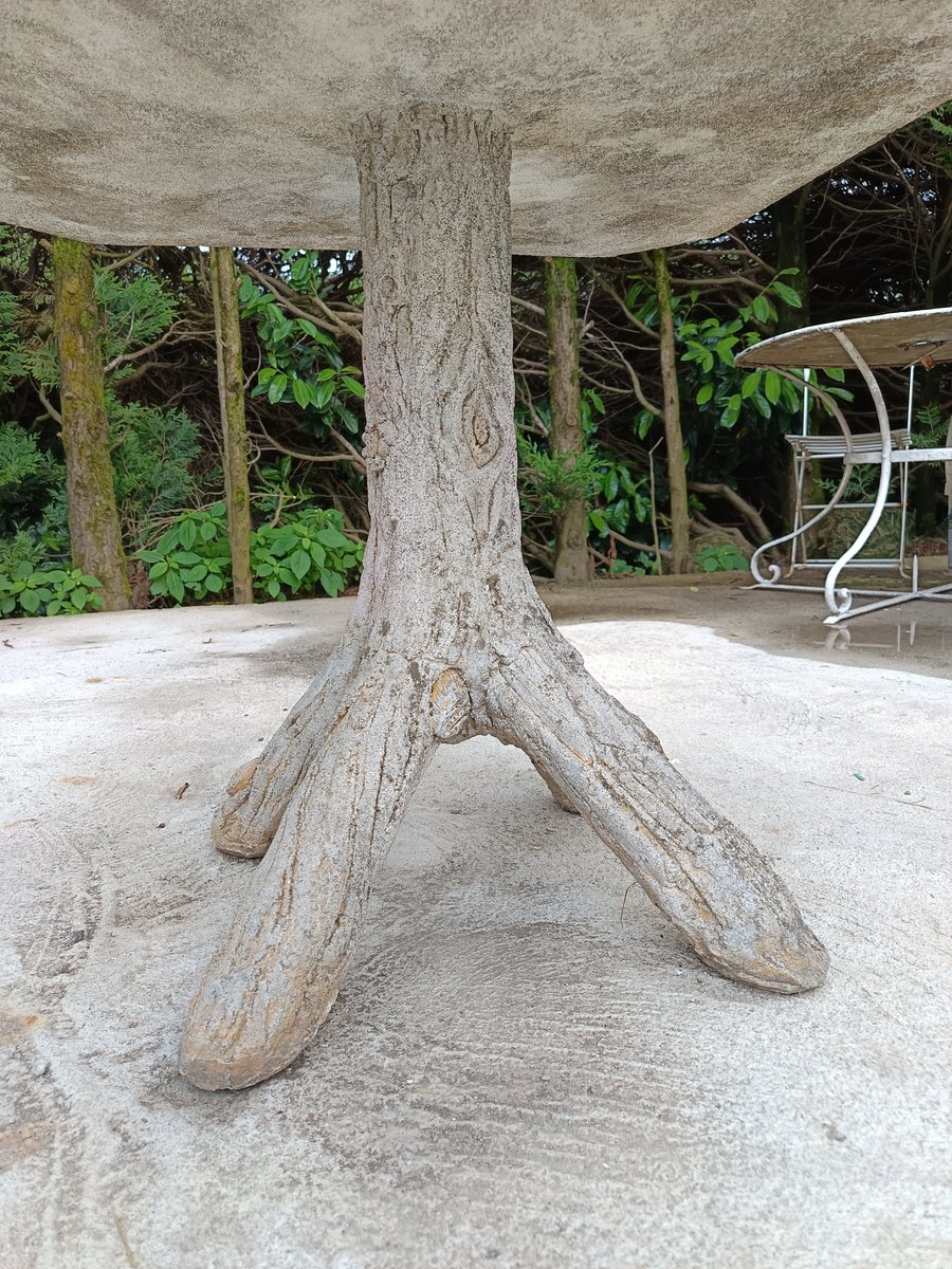 Brutalist Tree Trunk Concrete Garden Table, 1950s for sale at Pamono