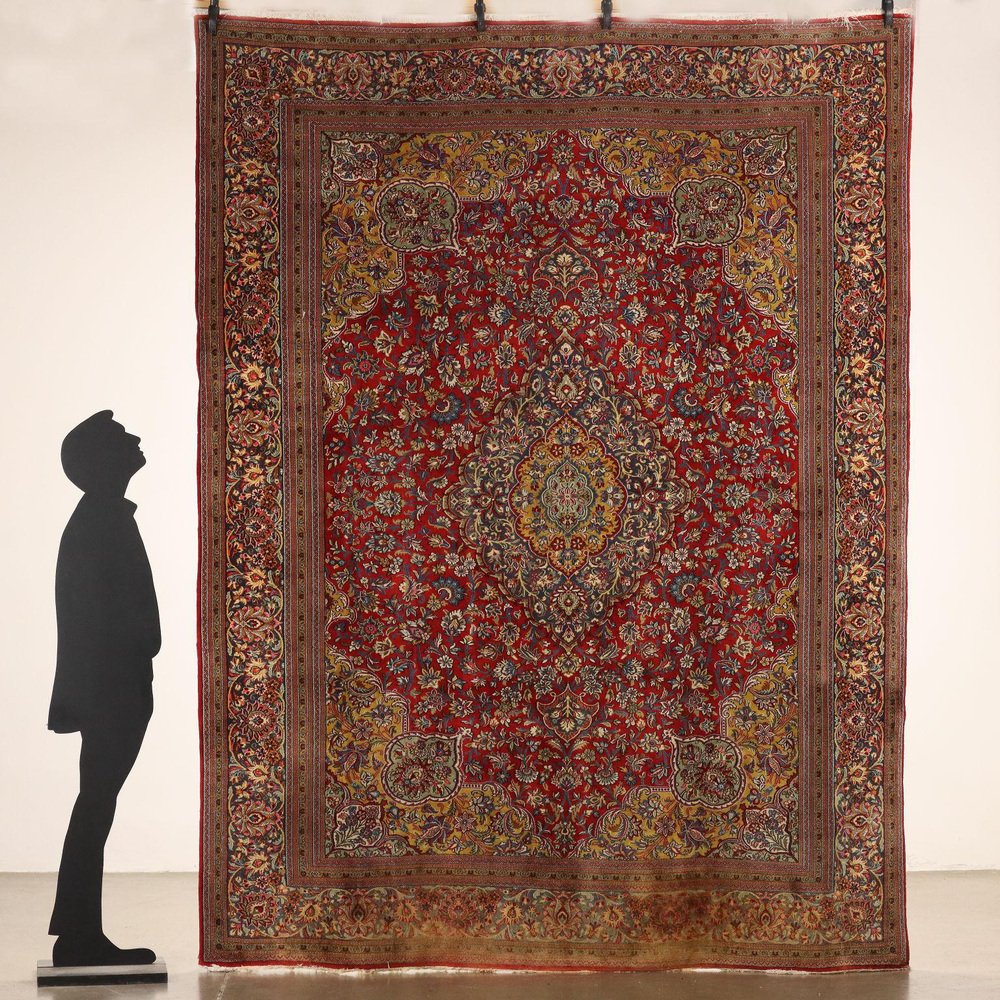 Antique Keshan Rug in Cotton and Wool for sale at Pamono