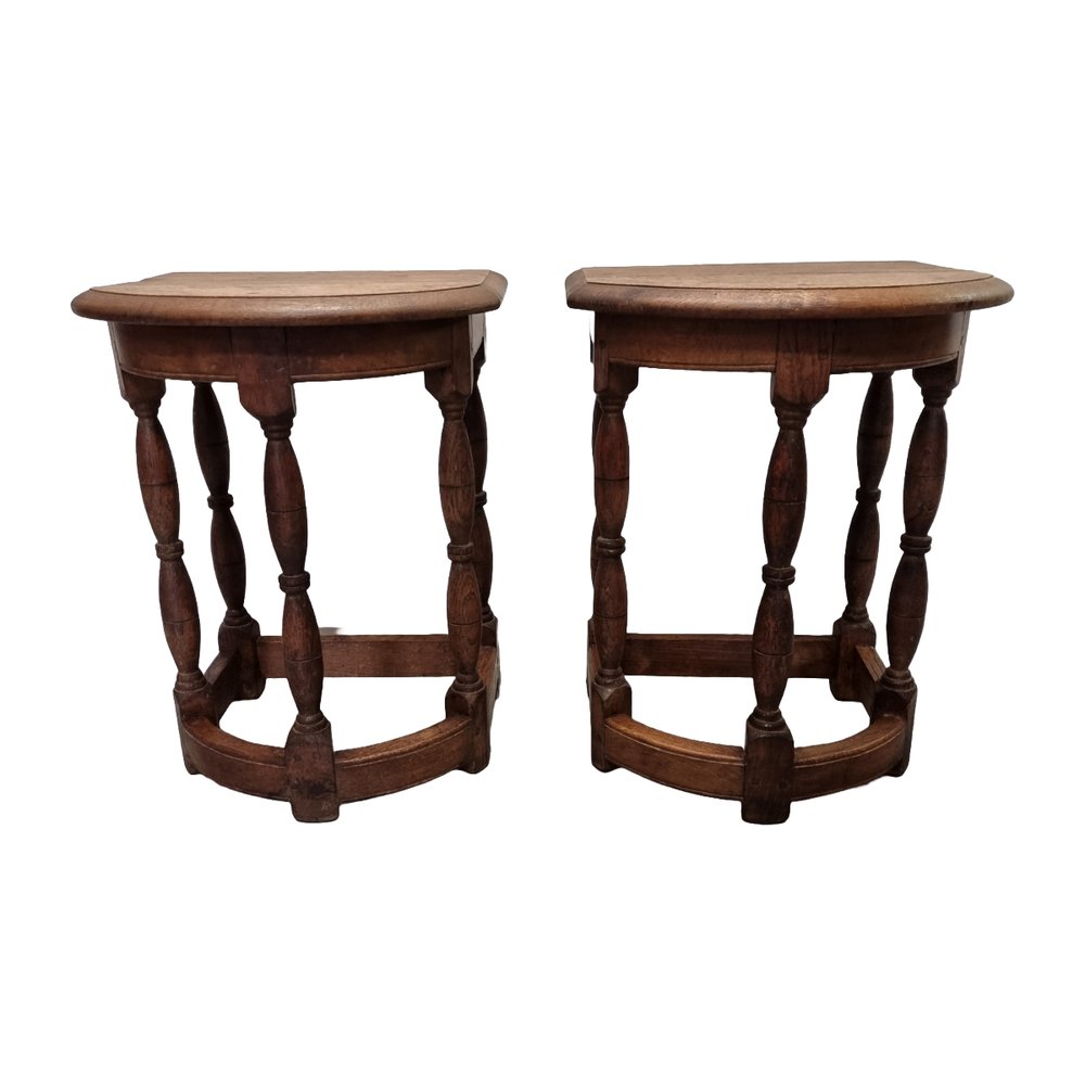 Antique English Oak Wall or Statue Tables, Late 19th Century, Set of 2 ...