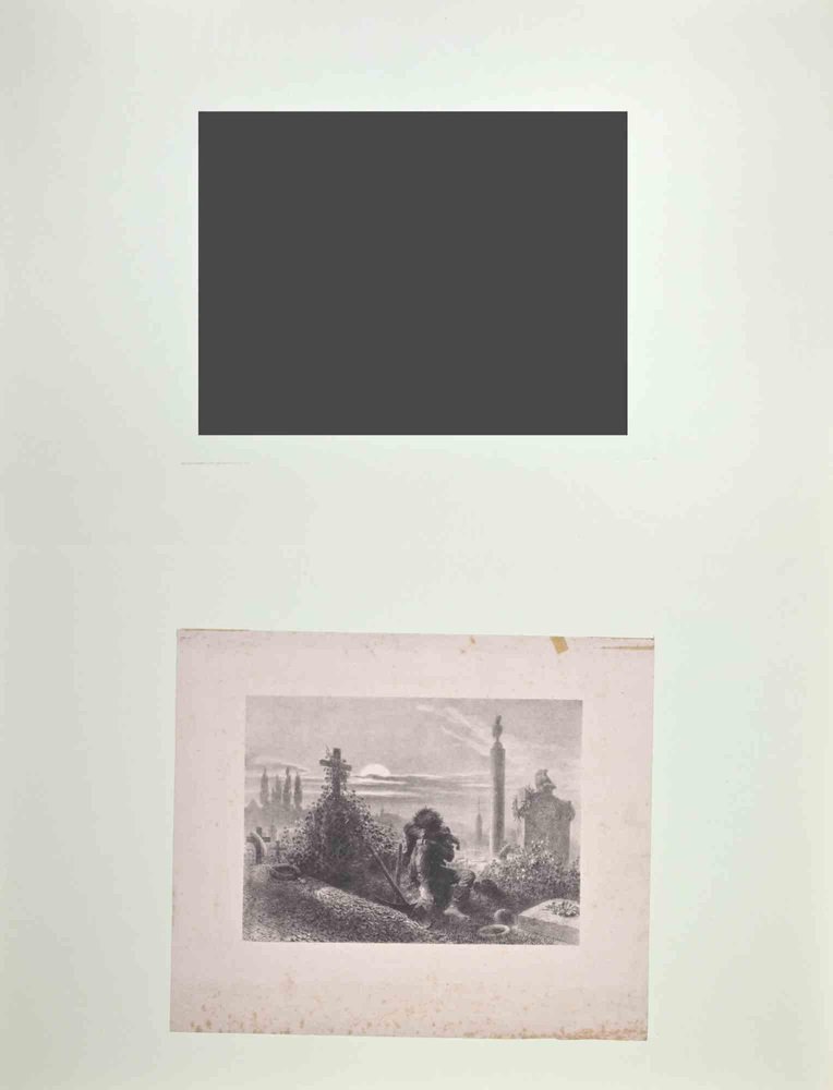 Auguste Raffet, In Cemetery, Lithograph, 1854 for sale at Pamono