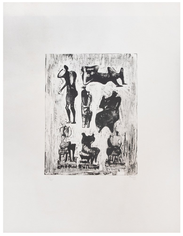 Henry Moore, Seven Sculptural Ideas, Lithograph, 1973 for sale at Pamono