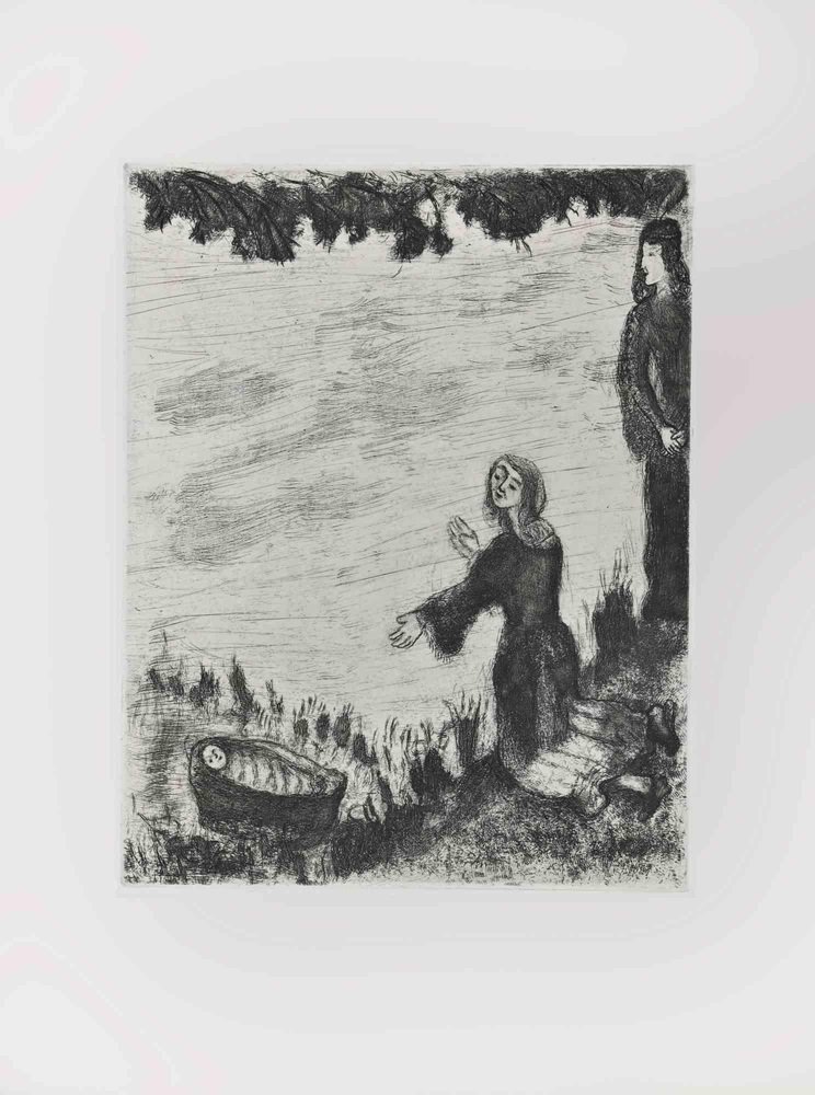 Marc Chagall, Moses Saved from the Waters, Etching, 1956 for sale at Pamono