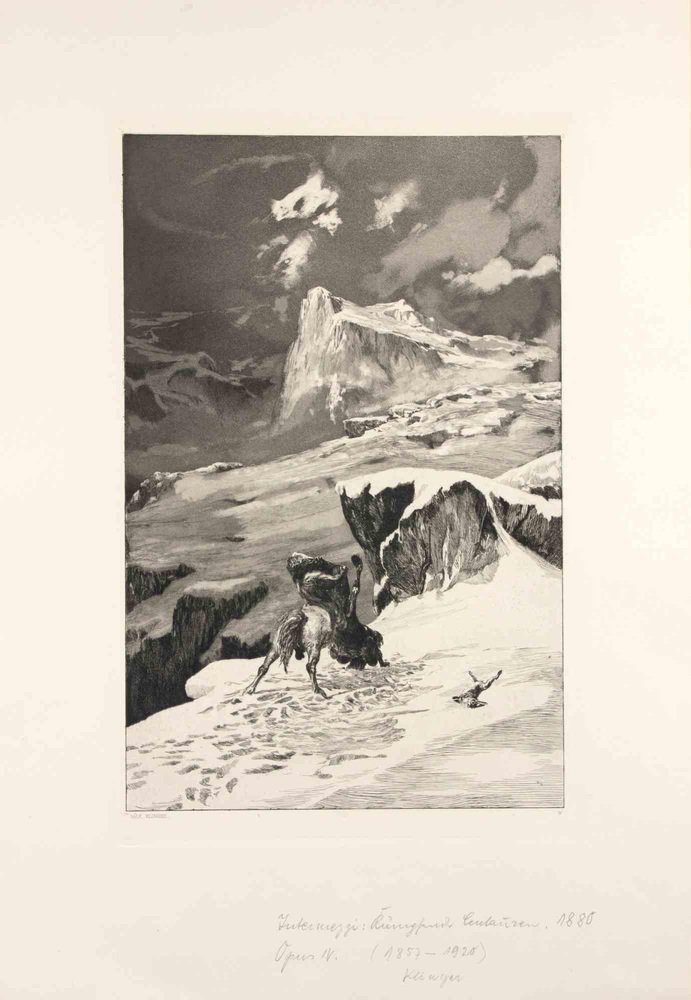 Max Klinger, Kämpfende Kentauren, Etching, 1881 for sale at Pamono