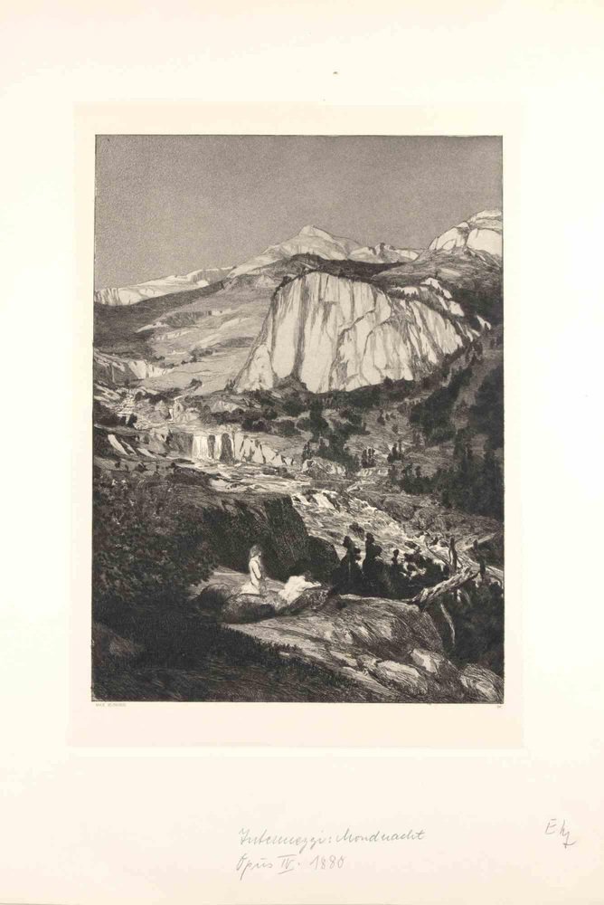 Max Klinger, Moonlit Night from Intermezzi, Etching, 1881 for sale at ...
