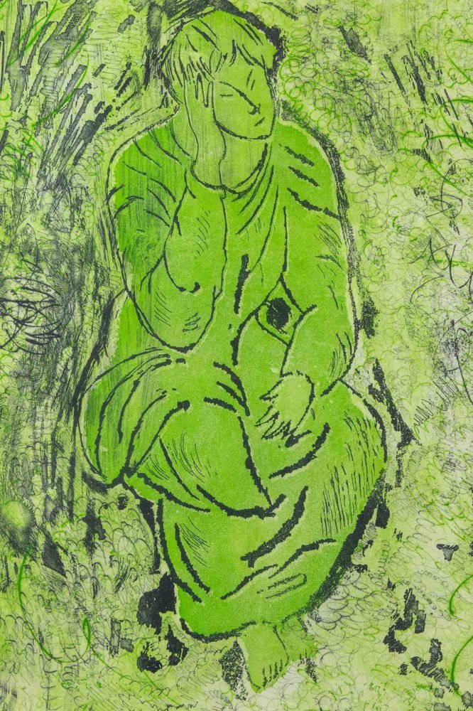 Sandro Chia, Seated Woman, Etching, 1983 for sale at Pamono