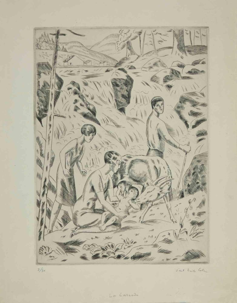 Paul Emile Colin, La Cascade, Eau-forte, 1930s en vente sur Pamono