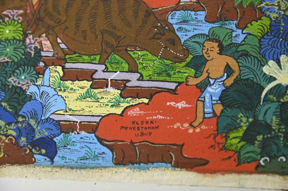 I Ketut Soki, Balinese Landscape, Tempera, 1960s for sale at Pamono