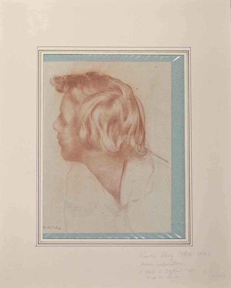 Émile Lévy, The Portrait, Drawing, 1856 for sale at Pamono