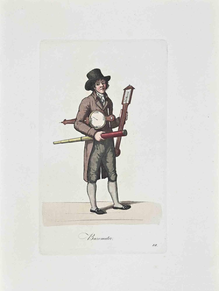 Christoph Suhr, Barometer, Etching, 1808 for sale at Pamono