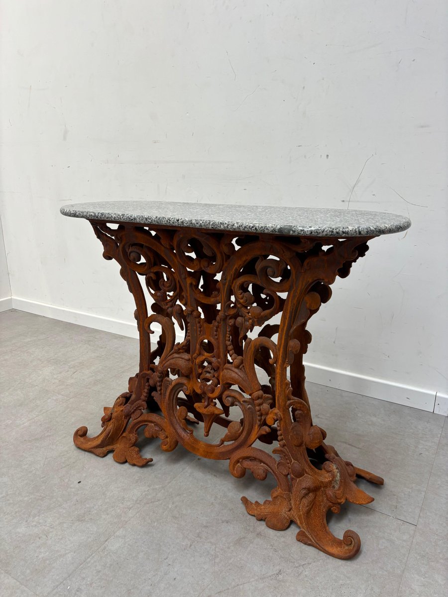 Antique Cast Iron Console Table for sale at Pamono