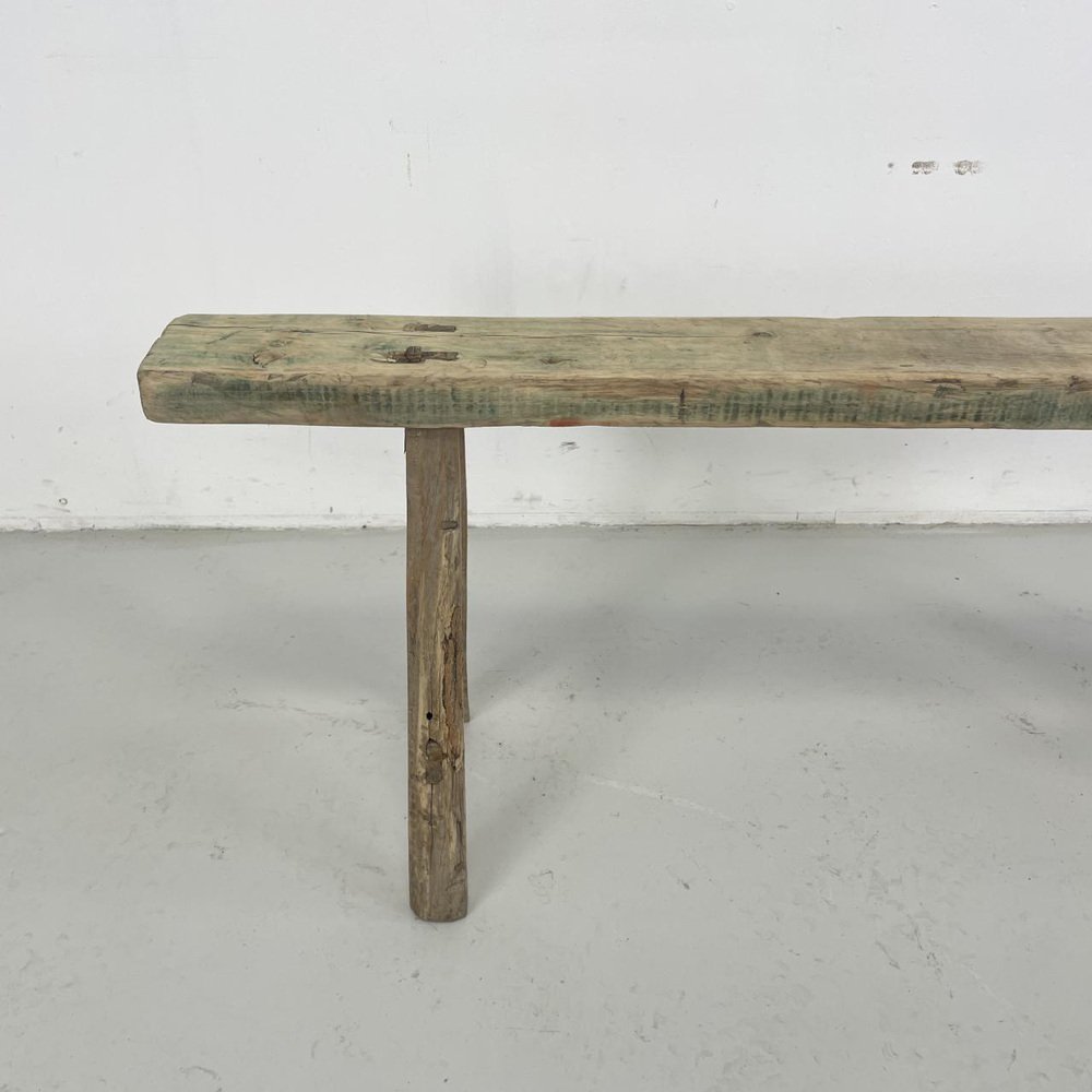 Rustic Wooden Pig Bench for sale at Pamono