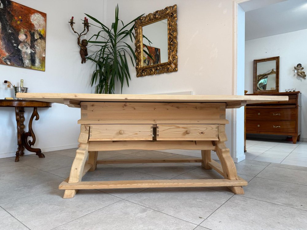 Rustic Jogl Table Farmhouse Table in Natural Wood Spruce for sale at Pamono