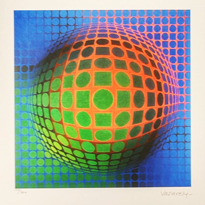After Victor Vasarely, Op Art Composition, 1970s, Lithograph for sale at Pamono